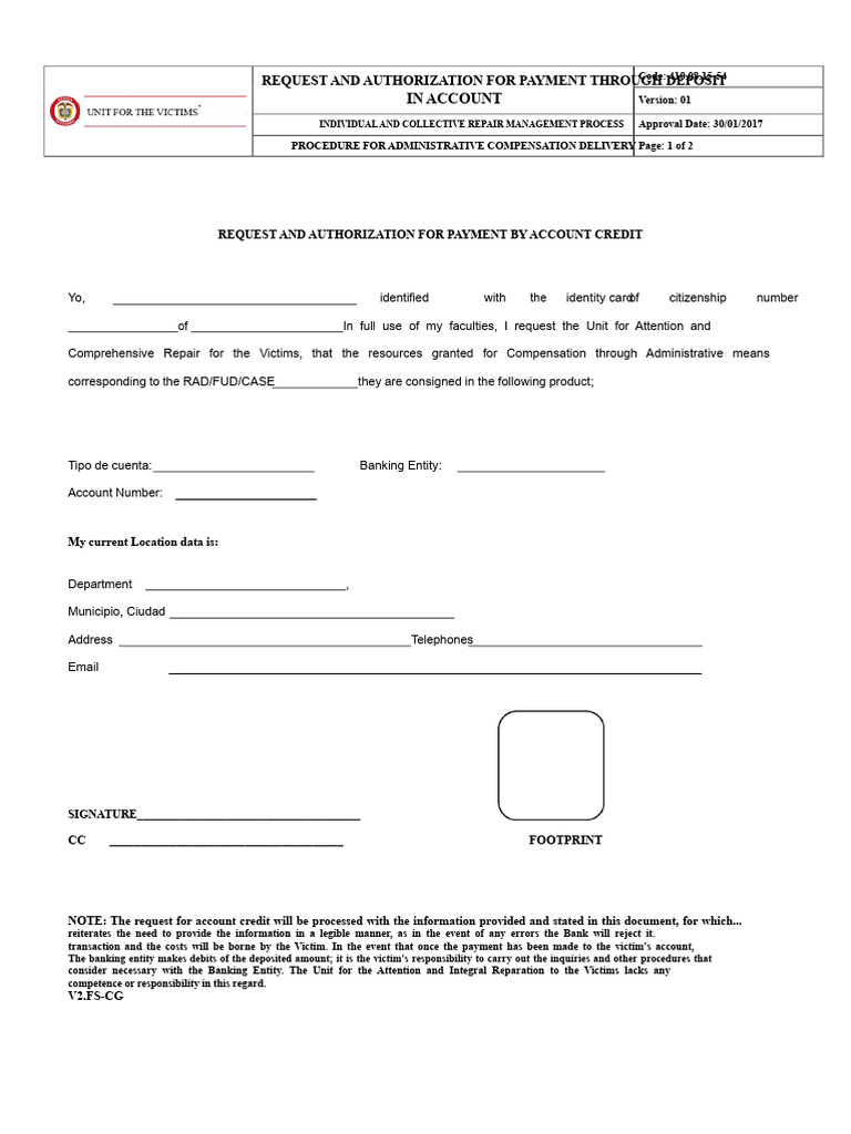 Payment Authorization Request Form | PDF | Banks | Banking