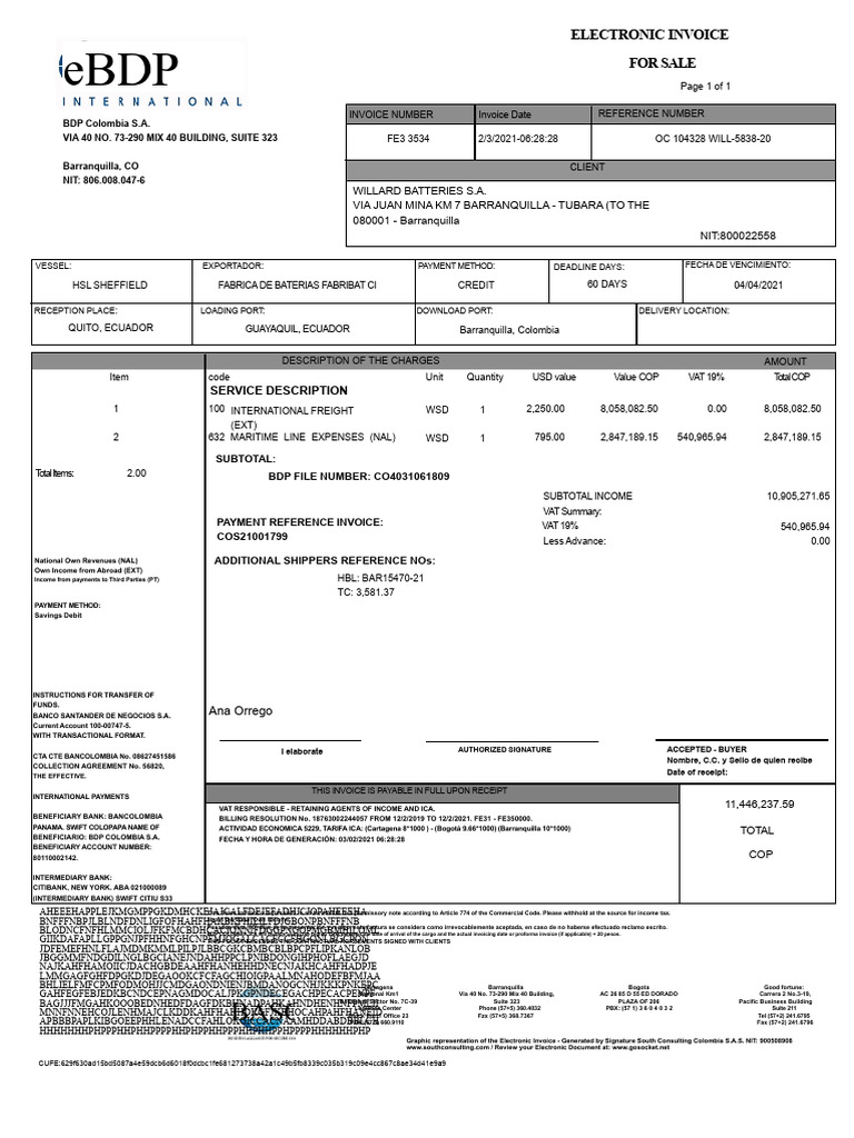 FREIGHT INVOICE No. FE3 3534 (1) | PDF | Invoice | Accounting
