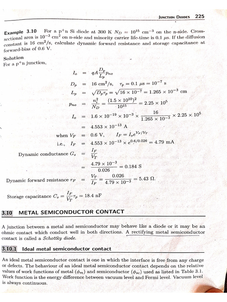Module 2 PART 2 Metal Semi Conductor Contacts | PDF