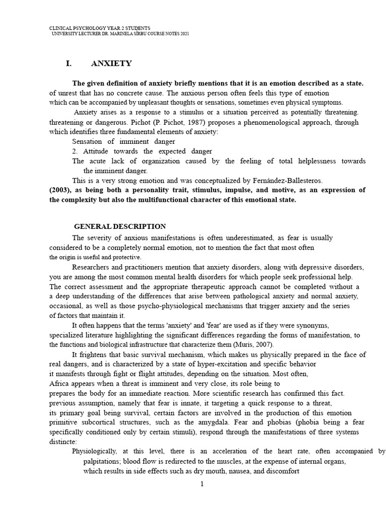 Understanding Anxiety Disorders in Psychology | PDF | Anxiety | Major ...