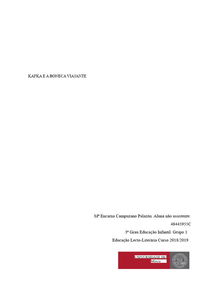 Kafka e A Boneca Viajante | PDF | Franz Kafka | Wolfgang Amadeus Mozart