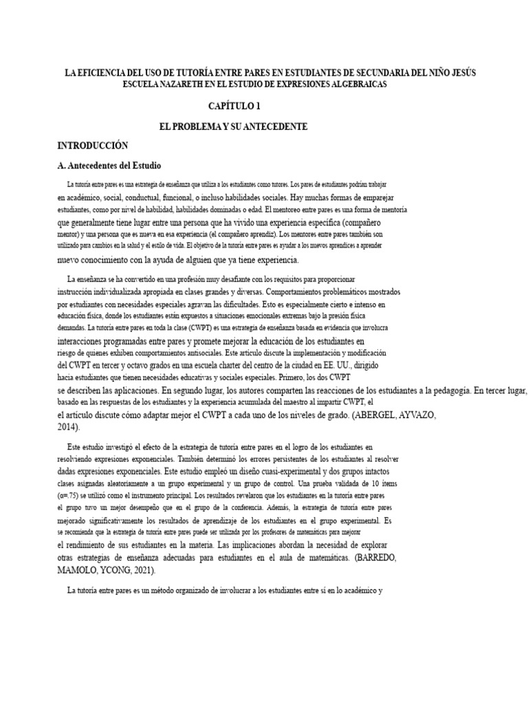 Tutoría entre pares - Capítulo 1-2 | PDF | Aprendizaje | Programa para ...