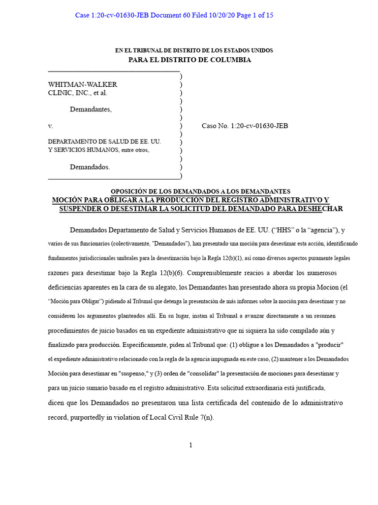 Moción para Suspender La Moción de Desestimación de Los Demandados ...