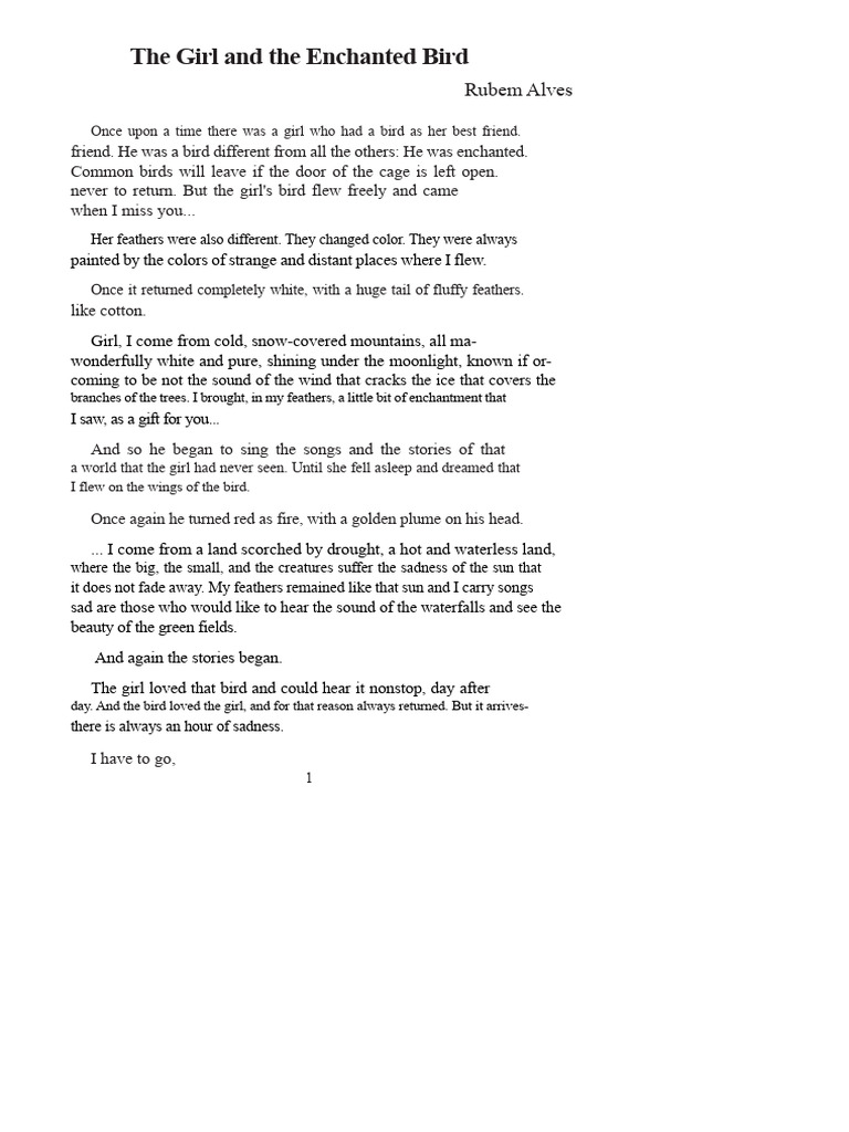 4. The Girl and the Enchanted Bird | PDF | Folklore | Fairy Tales