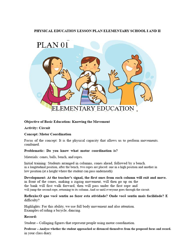 Elementary School Physical Education Plan | PDF | Hand | Volleyball