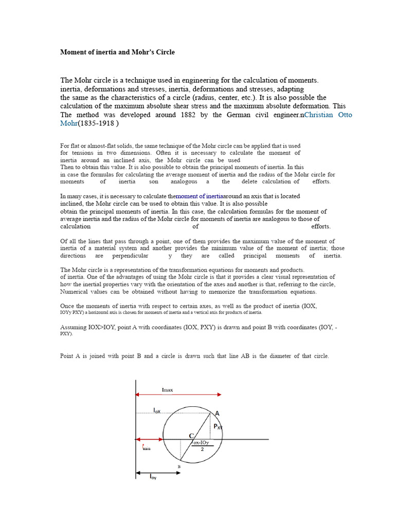 Moment of Inertia and Mohr's Circle | PDF | Circle | Cartesian ...