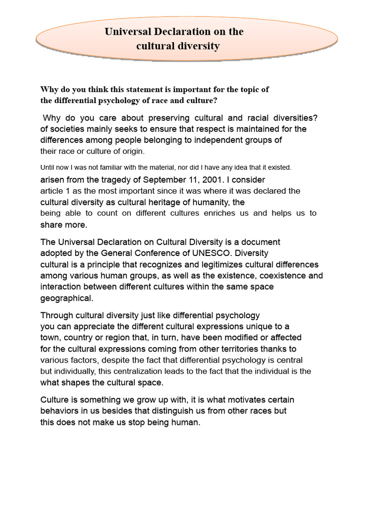 This Topic About Cultural Diversity | PDF | Cultural Diversity | Race ...