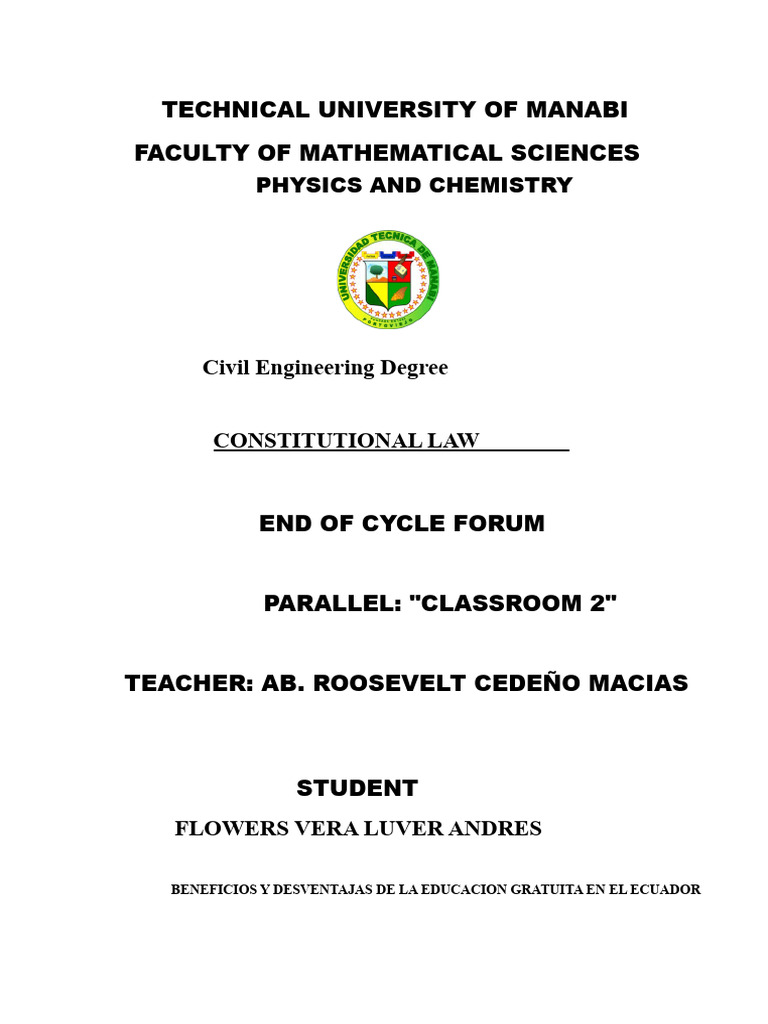 BENEFITS AND DISADVANTAGES OF FREE EDUCATION IN ECUADOR | PDF ...