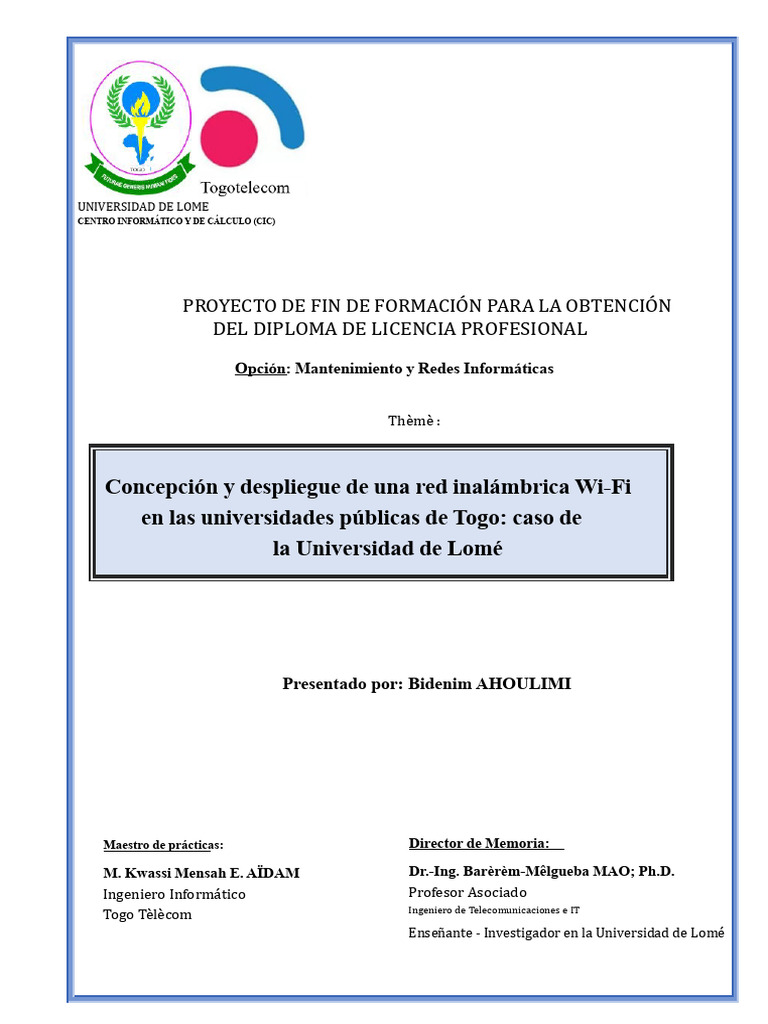 Memoria AHOULIMI B_Versión 2.0_revisión1 | PDF | Informática | Ieee 802.11