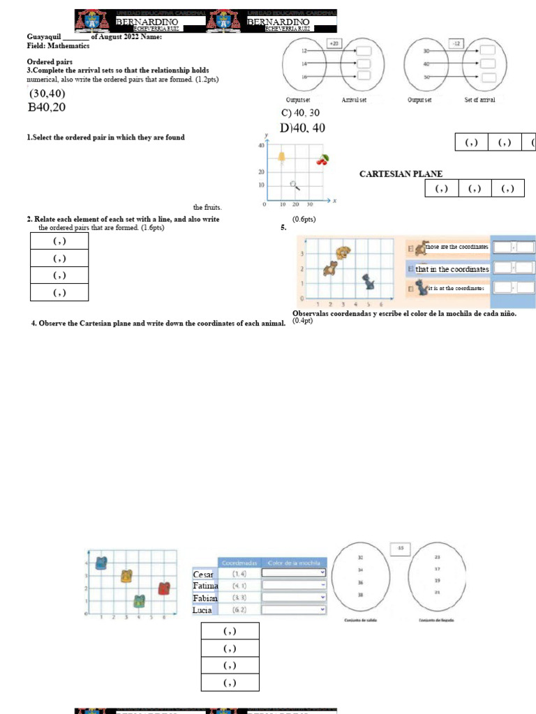 Workshop on Ordered Pairs - Cartesian Plane - Cartesian Product | PDF
