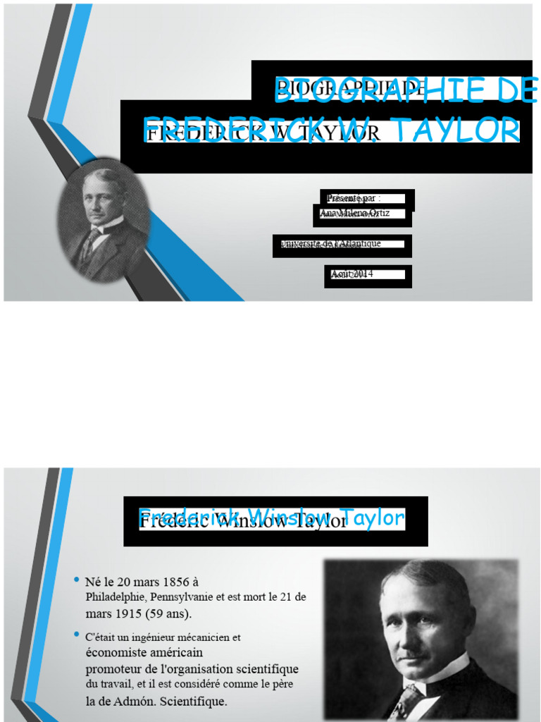Biographie de Frederick W. Taylor | PDF