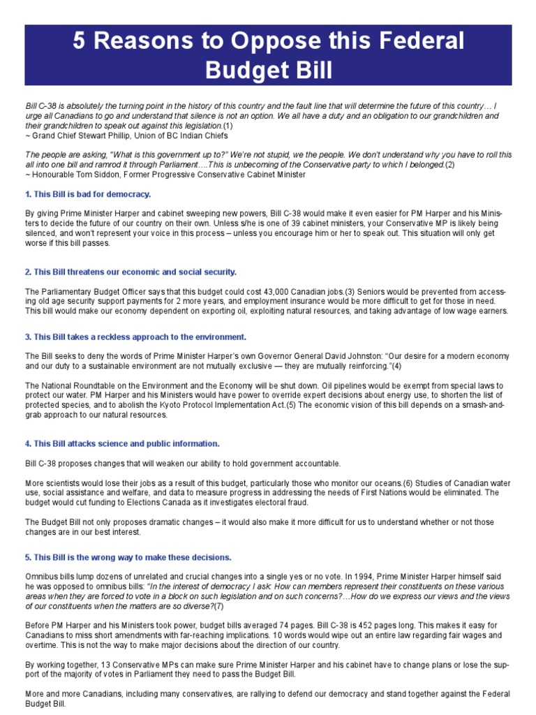5 Reasons To Oppose Bill | PDF | Government | Social Institutions