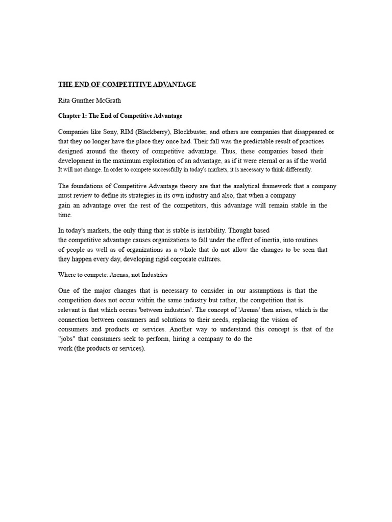 The End of Competitive Advantage - Spanish Summary | PDF | Competitive ...
