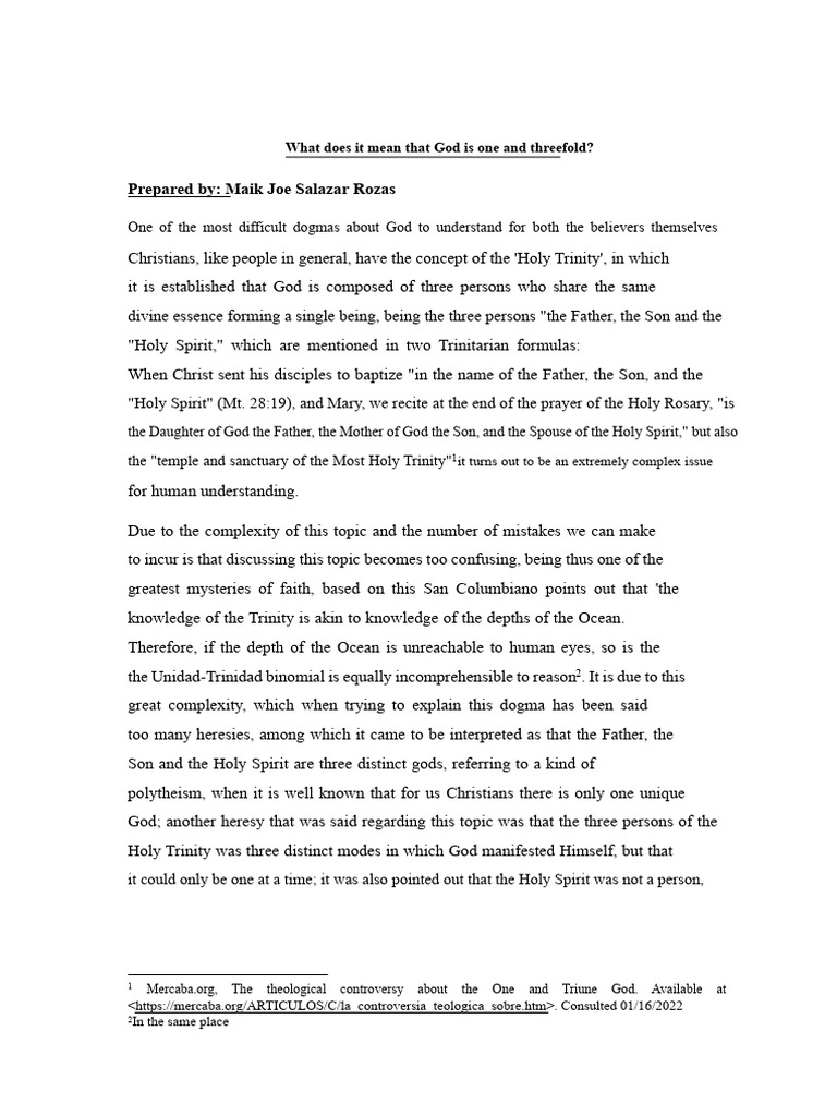 Essay on the Trinity | PDF | Trinity | God The Father