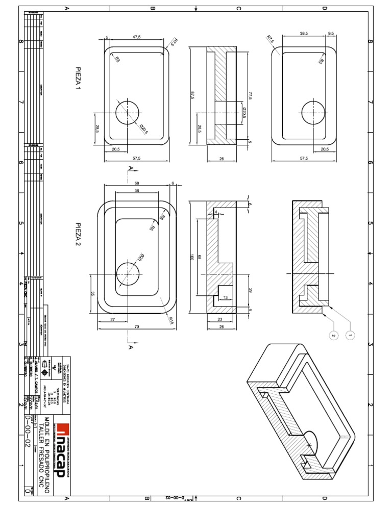 Plano Pieza Fresadora CNC Alfaro Campos Model | PDF