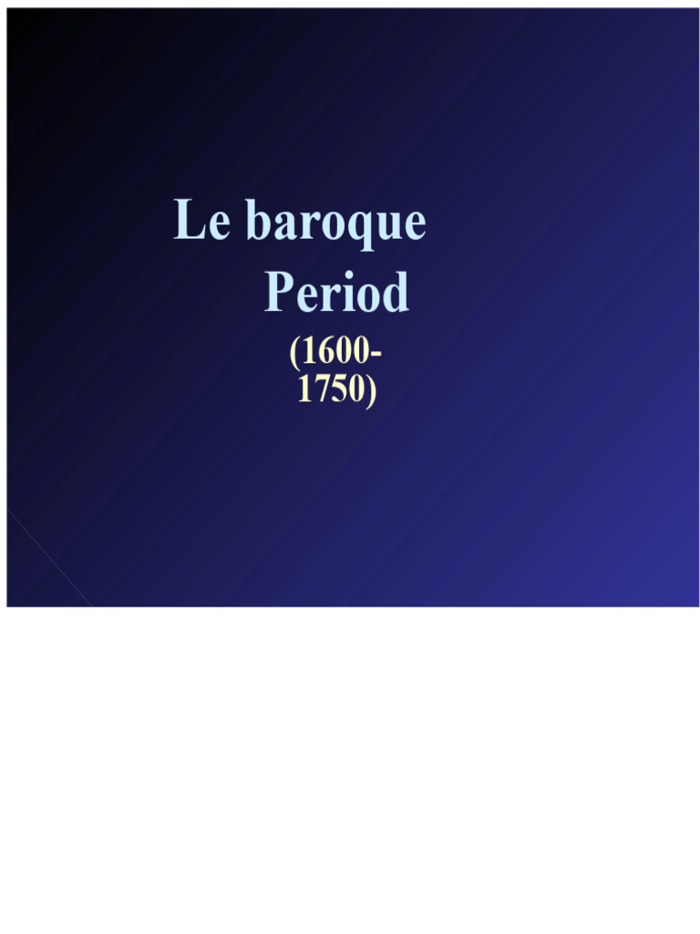 Introduction à la musique baroque (1600-1750) | PDF | Musique baroque ...