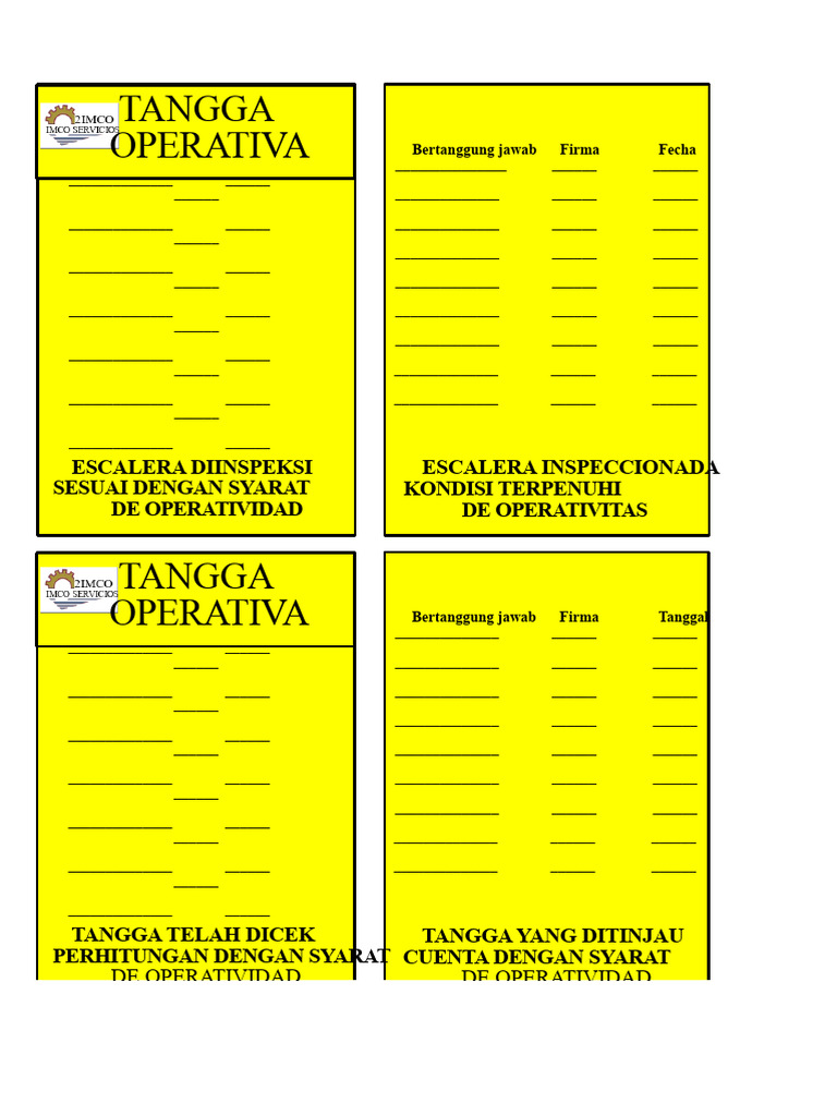 Inspeksi Tangga Operativa dan Kondisi | PDF
