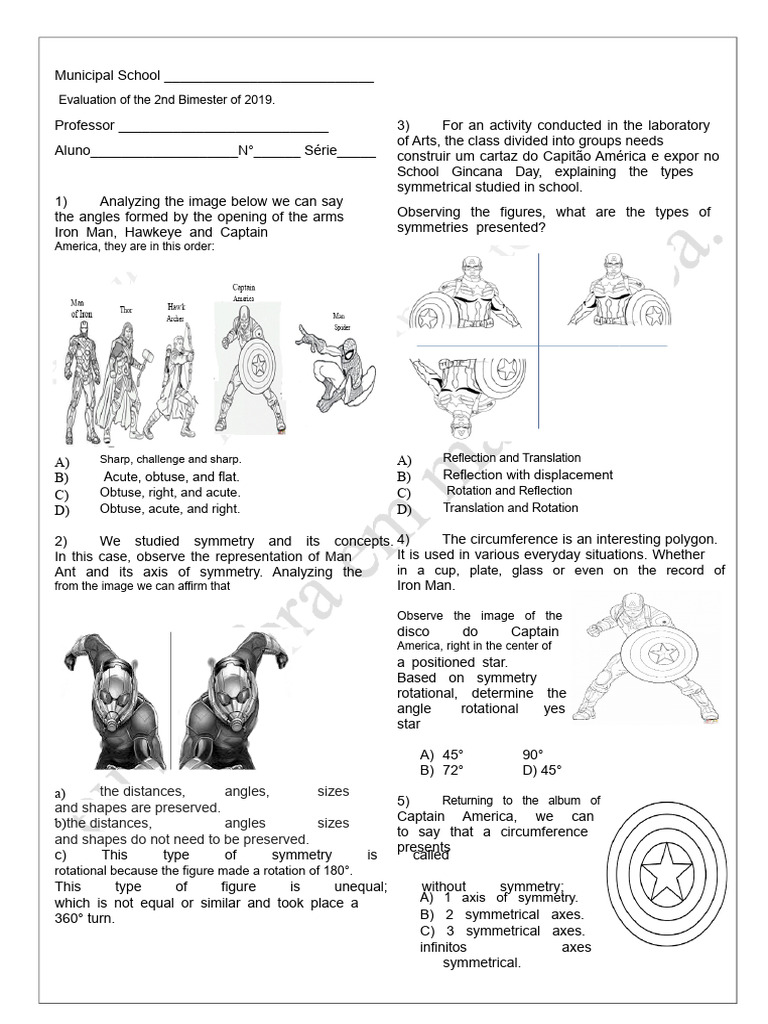 Assessment On Symmetry, Angles, and Polygons | PDF | Symmetry | Shape