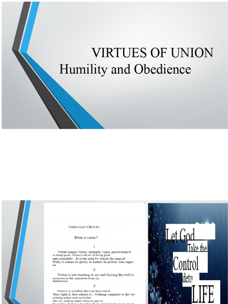 VIRTUES OF UNION HUMILITY AND OBEDIENCE | PDF | Humility | Jesus