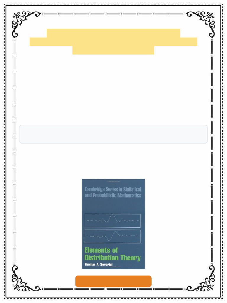 Elements of distribution theory 1st Edition Thomas A. Severini ebook ...