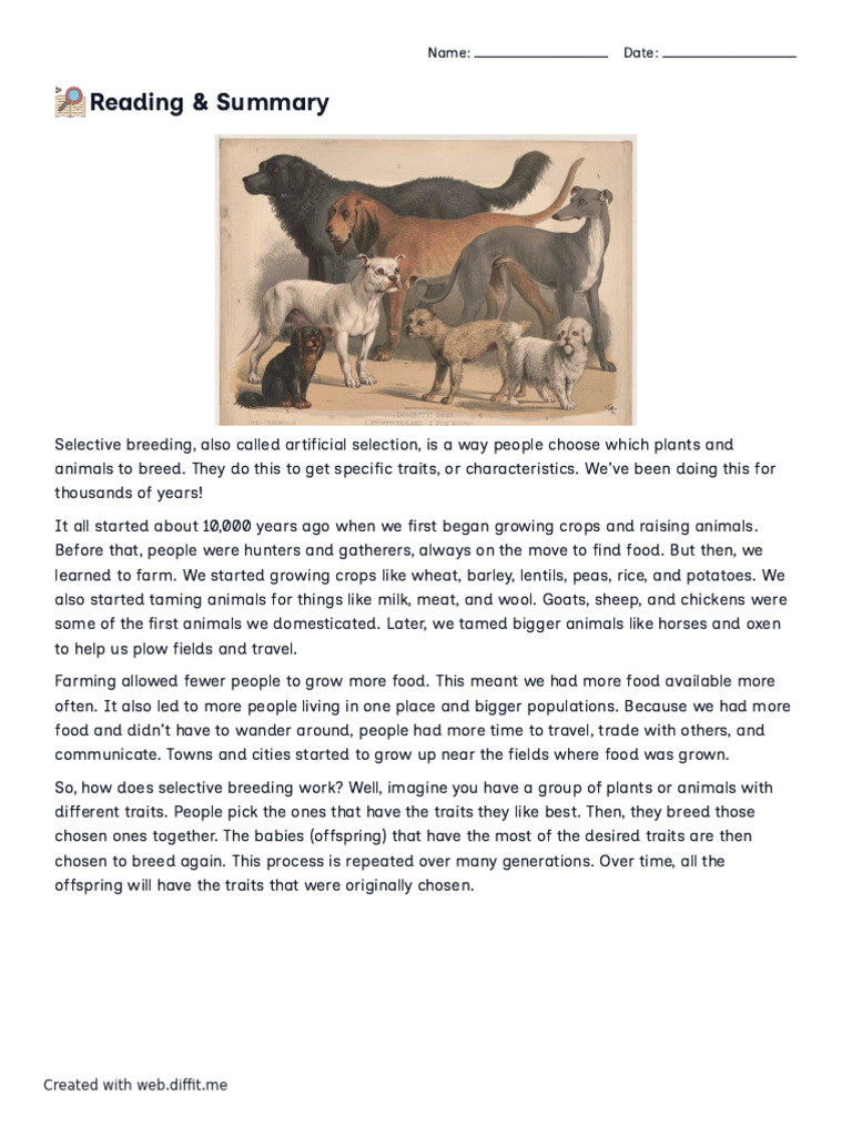 Selective Breeding Evolution Biology FuseSchool | PDF | Selective ...