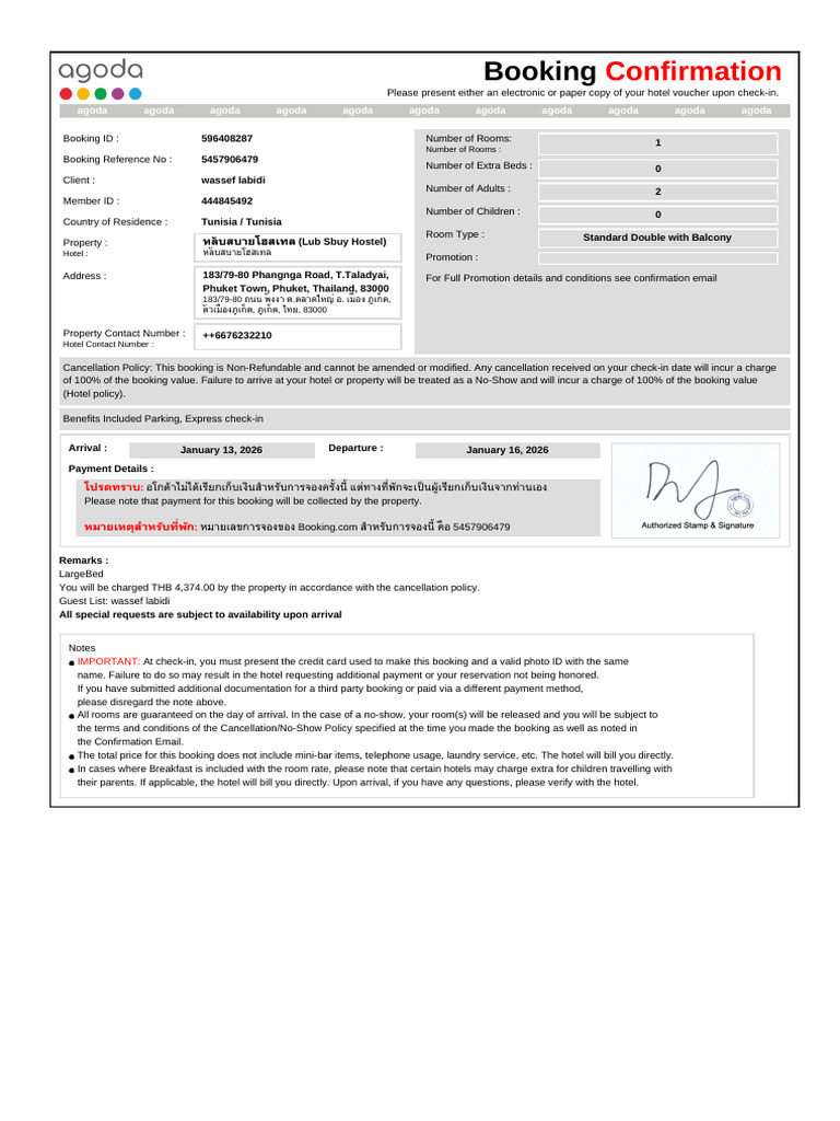 Confirmation for Booking ID # 596408287 (1) | PDF