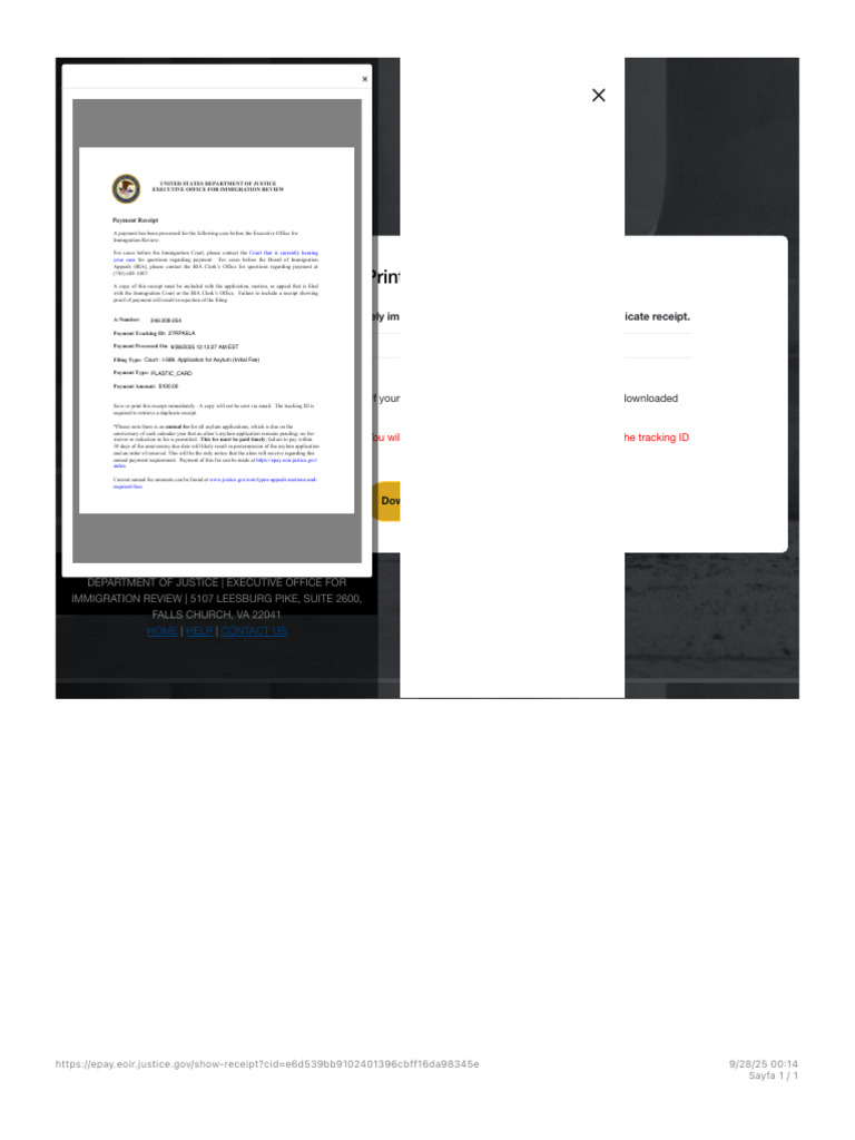 EOIR Payment Portal | PDF