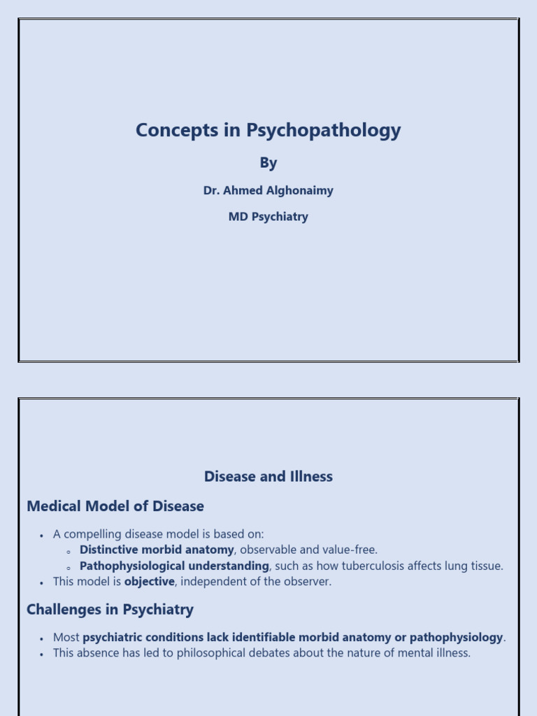 Concepts in Psychopathology | PDF | Mental Disorder | Psychiatry