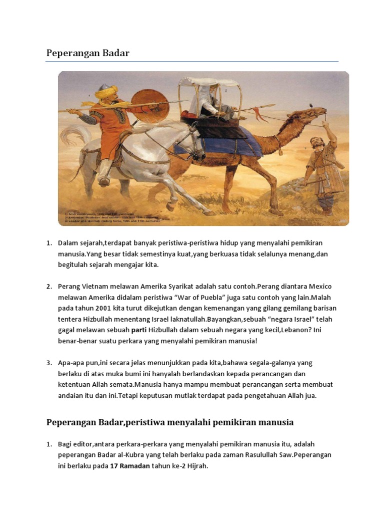 Sejarah Peperangan Badar | PDF | Politik | Sejarah