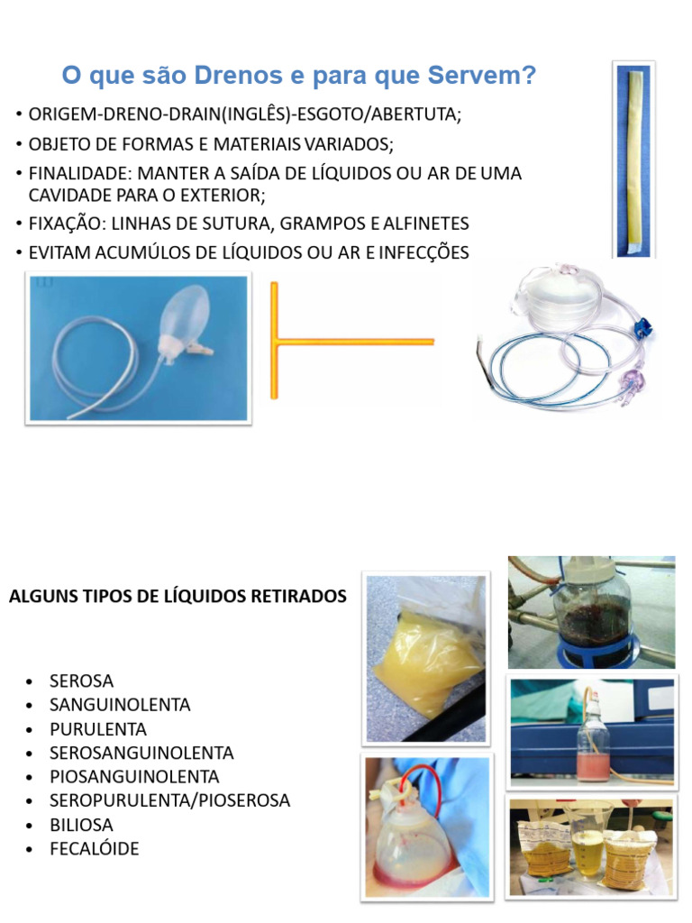 Drenos: Tipos, Cuidados e Funções | PDF | Especialidades médicas ...