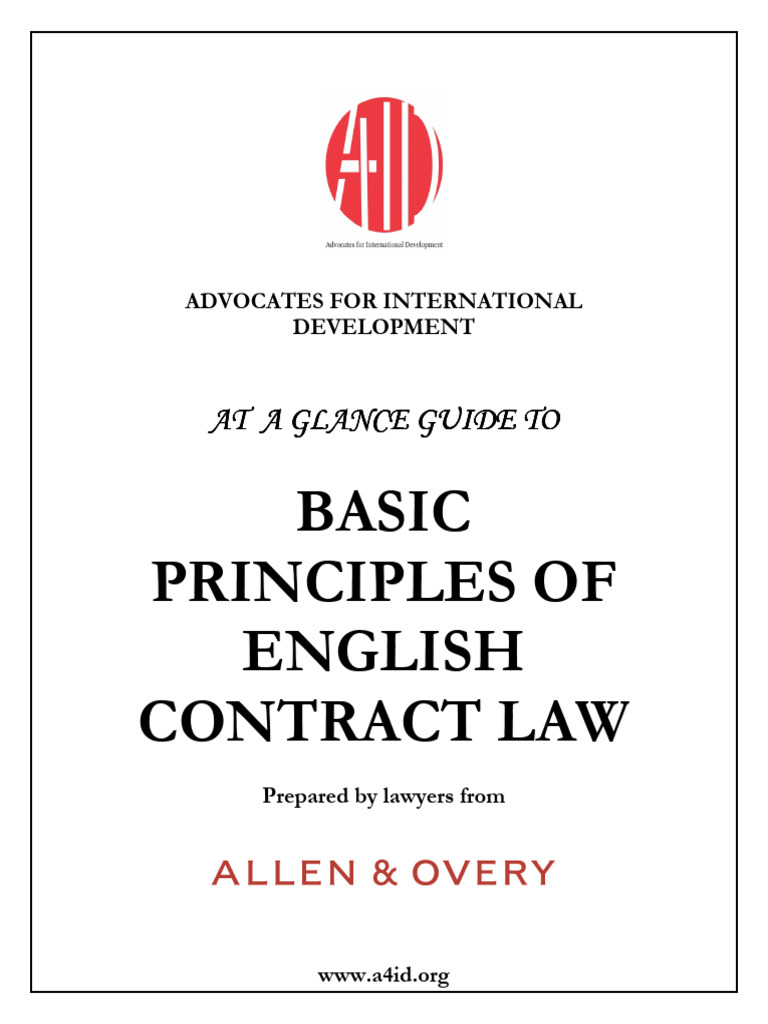 English Contract Law Principles Guide | PDF | Offer And Acceptance ...