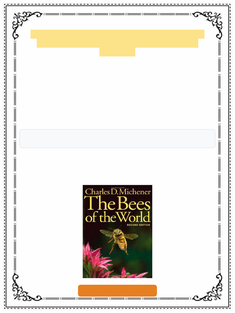 The Bees of The World 2nd Edition Charles D. Michener Ebook Direct ...