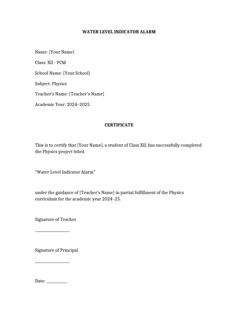 Water Level Indicator Project (1) | PDF