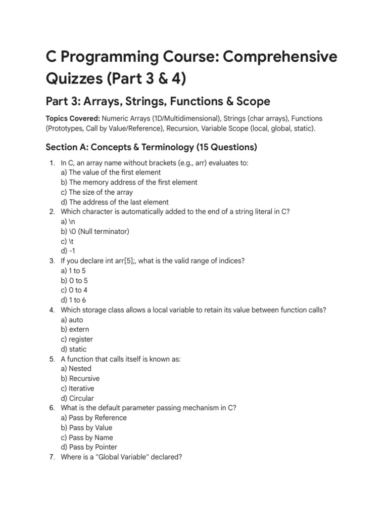 Part 3 and 4 | PDF | Pointer (Computer Programming) | Computer Programming