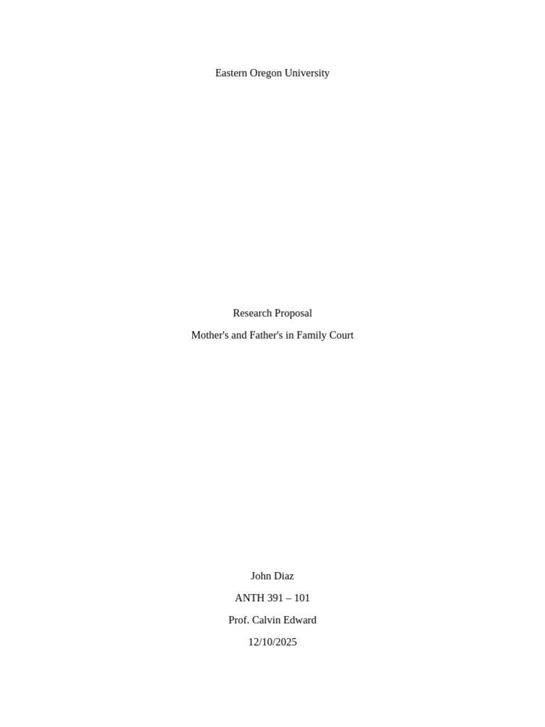 Research Proposal Final | PDF | Child Custody | Bias