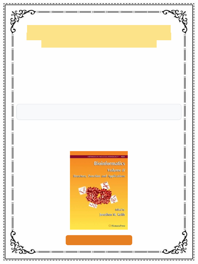 Bioinformatics Structure Function and Applications 1st Edition Nicholas R. Markham ebook fresh ...