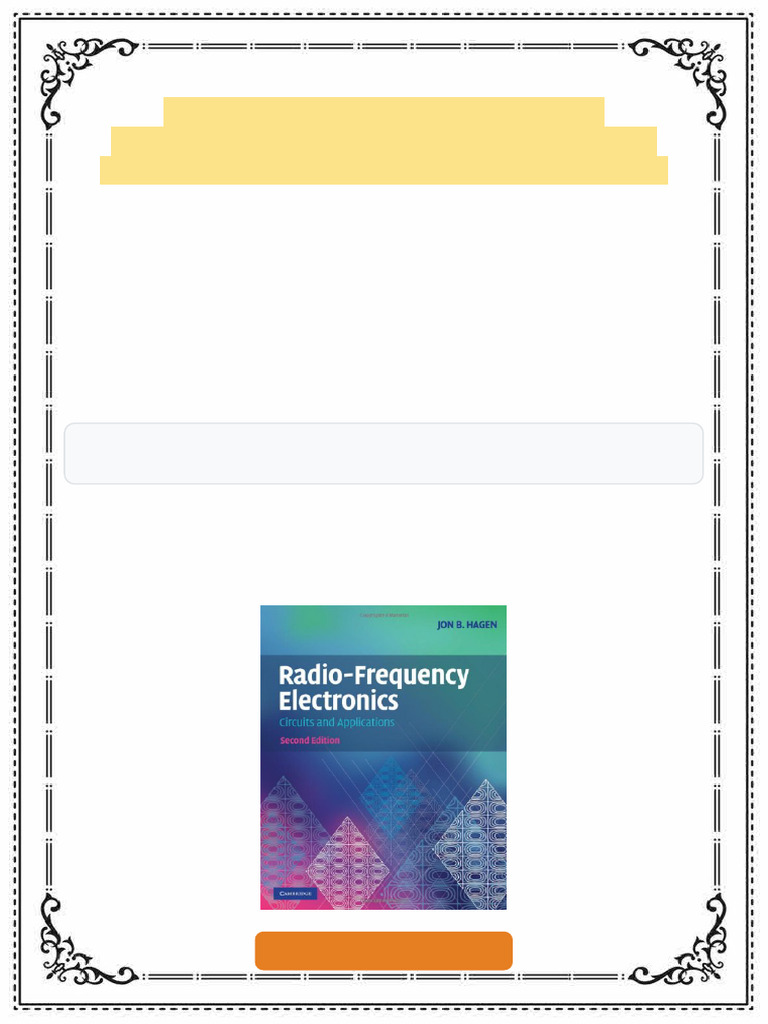 Radio Frequency Electronics Circuits and Applications 2nd Edition Jon B ...