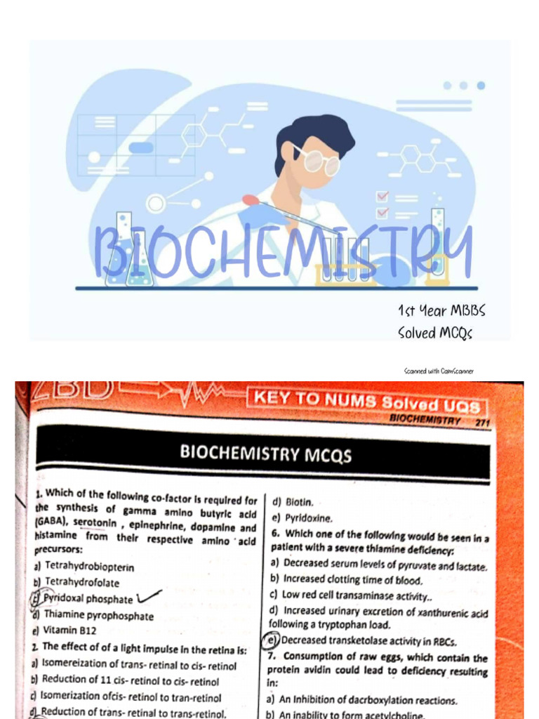 Biochemistry Solved Mcqs (Key To Nums) | PDF