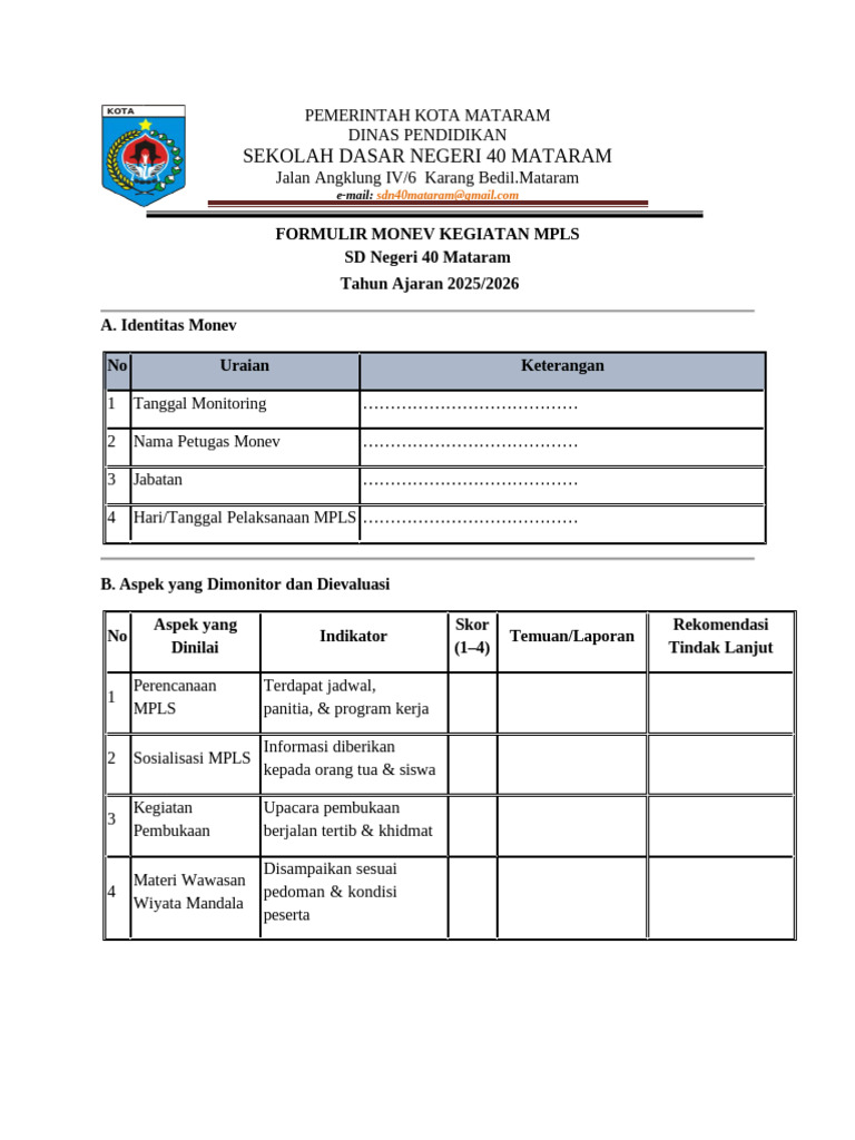 Form Monev Mpls | PDF