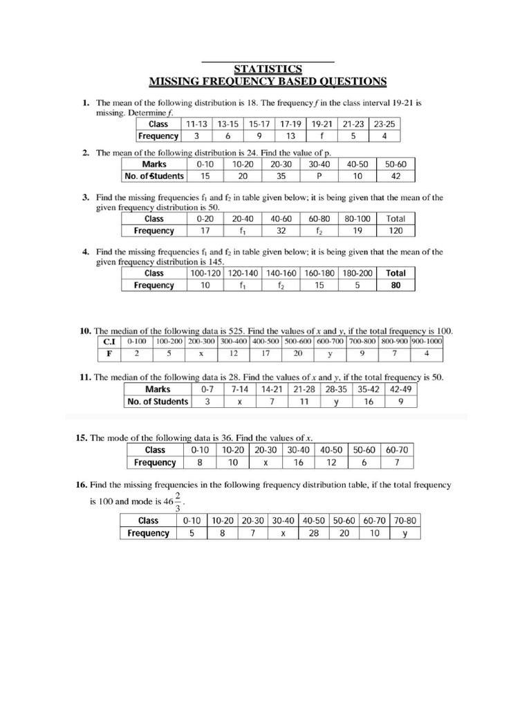 X Maths - Statistics & Probability | PDF