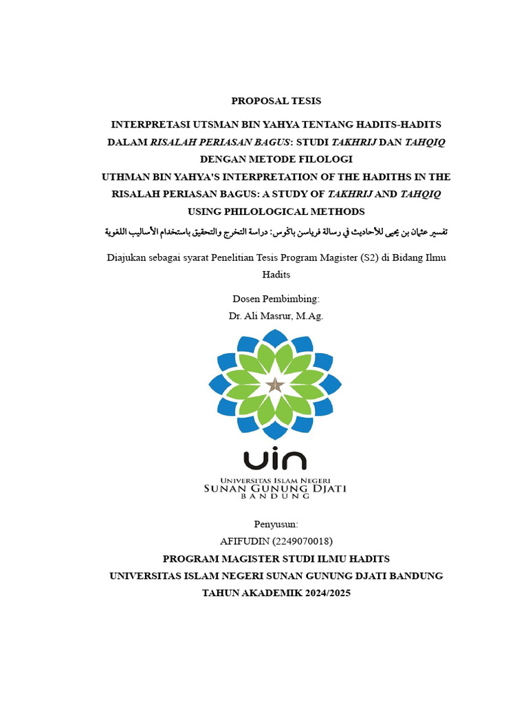 Interpretasi Hadits Utsman Bin Yahya | PDF