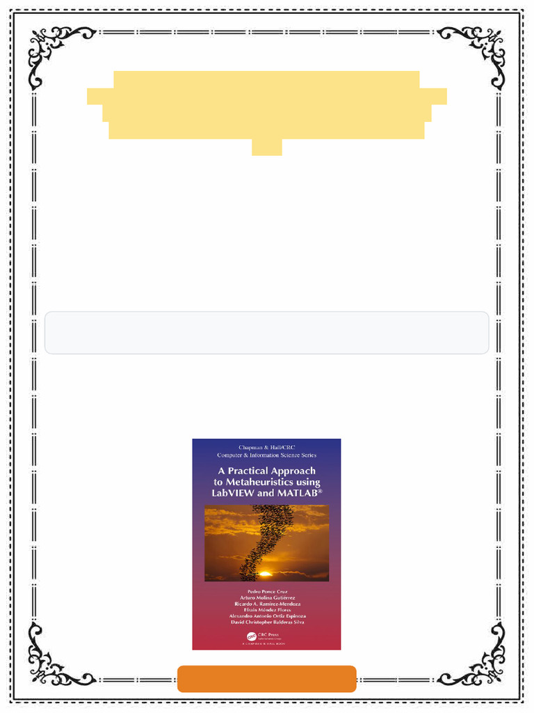 A Practical Approach to Metaheuristics using LabVIEW and MATLAB Chapman ...