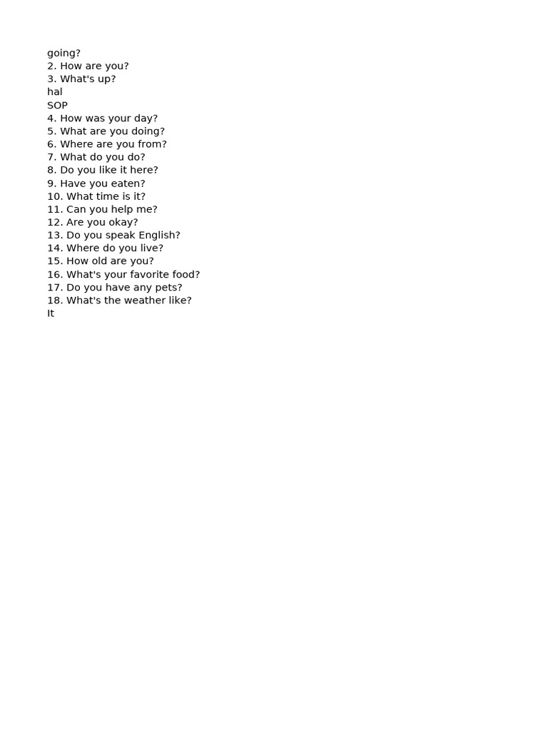 Common English Conversation Questions | PDF