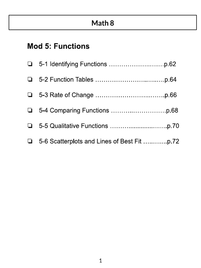 Math 8 Mod 5 Notes | PDF