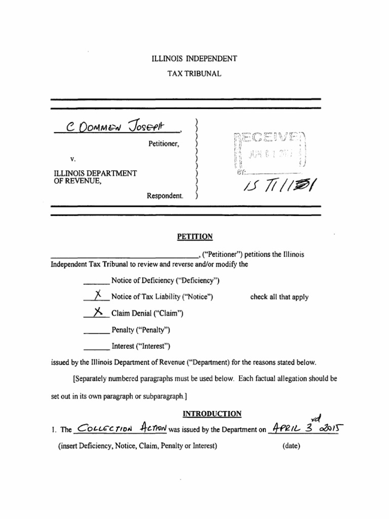 1.petition Redacted | PDF | Registered Agent | Taxes