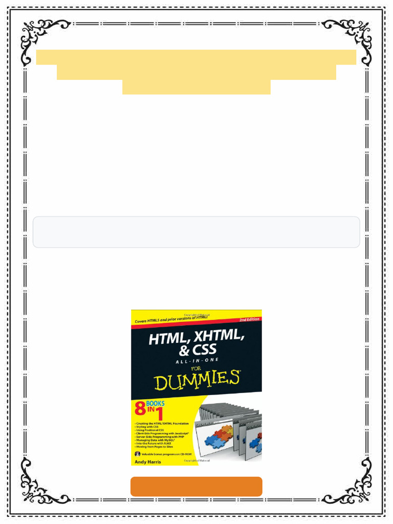 HTML XHTML and CSS All in One For Dummies 2nd Edition Andy Harris ...
