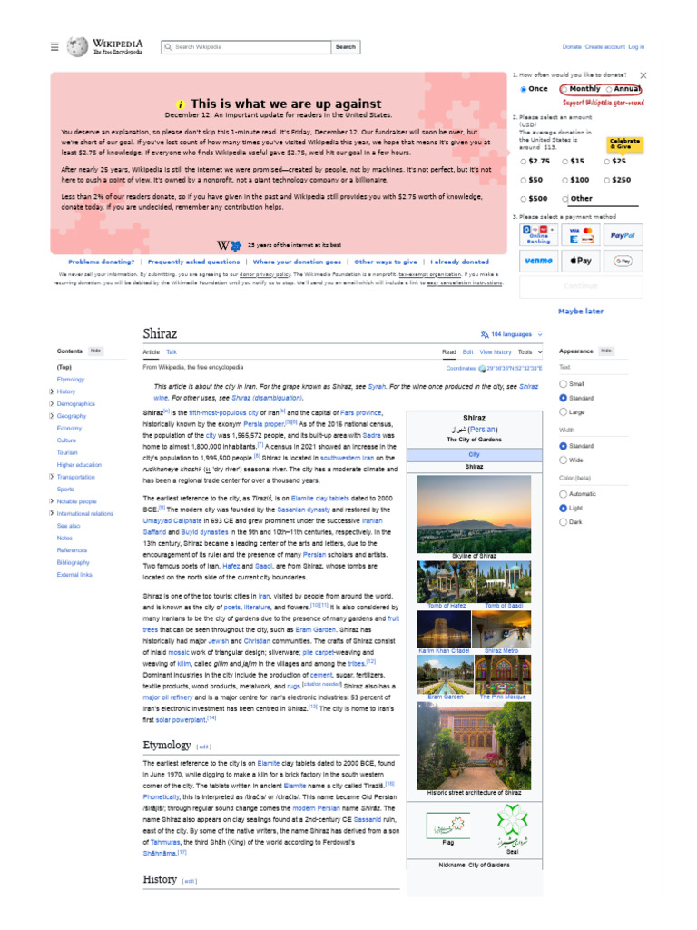 En Wikipedia Org Wiki Shiraz | PDF