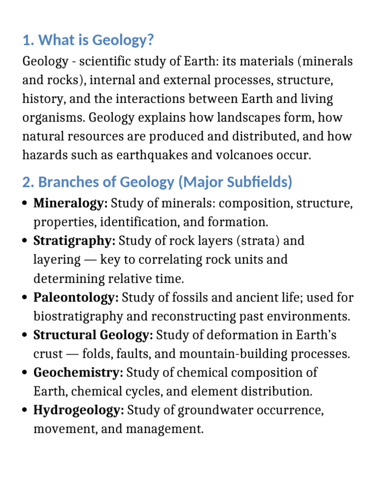 1 Geology Intro | PDF | Geology | Earth Sciences