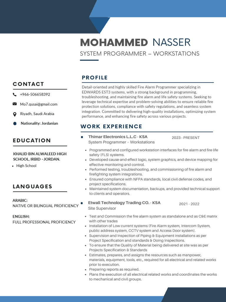 Mohammed Nasser CV | PDF | Saudi Arabia | Computing