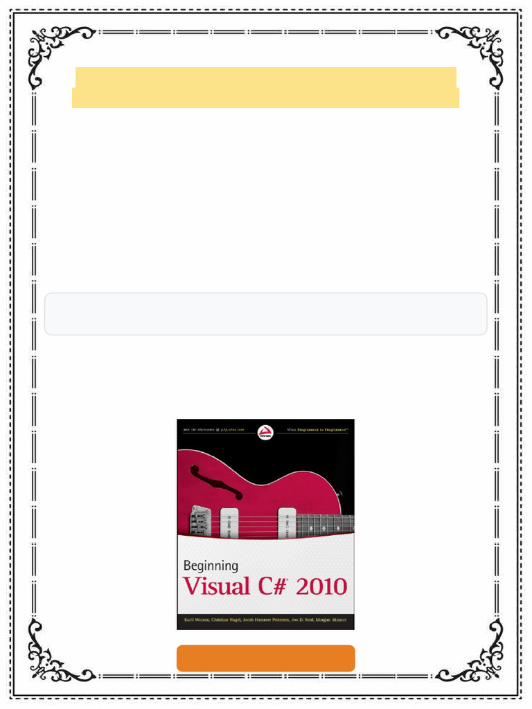 Beginning Visual C 2010 1st Edition Karli Watson Ebook Premium Reading ...